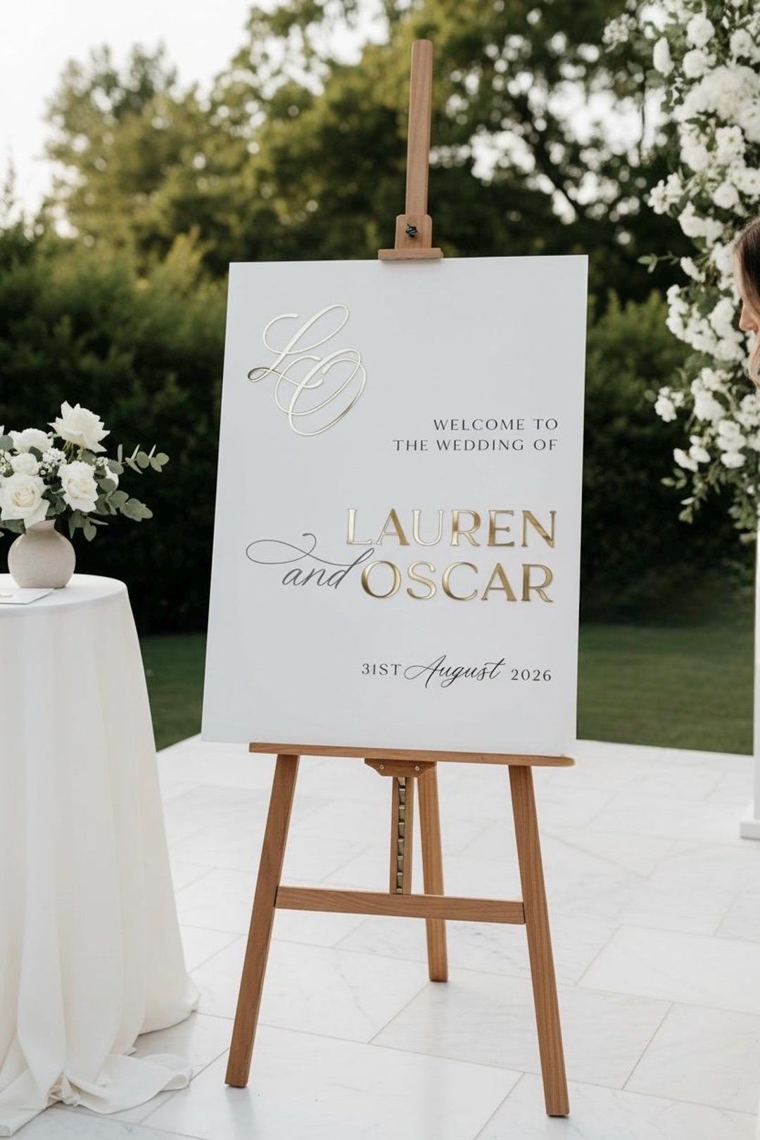 Monogram - Personalised Acrylic Wedding Welcome Sign: 3D Mirror ...
