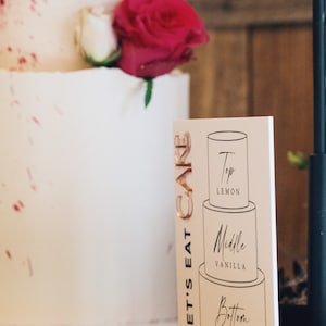 Personalised Acrylic Wedding Cake Sign: "let's Eat Cake", Reception ...