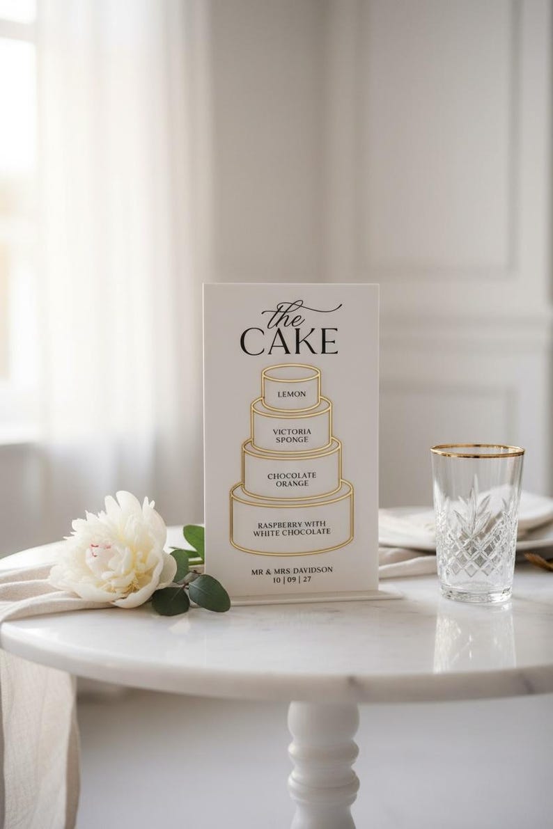 New* Rectangle '3D Outline' Acrylic Cake Sign: "let's Eat Cake ...