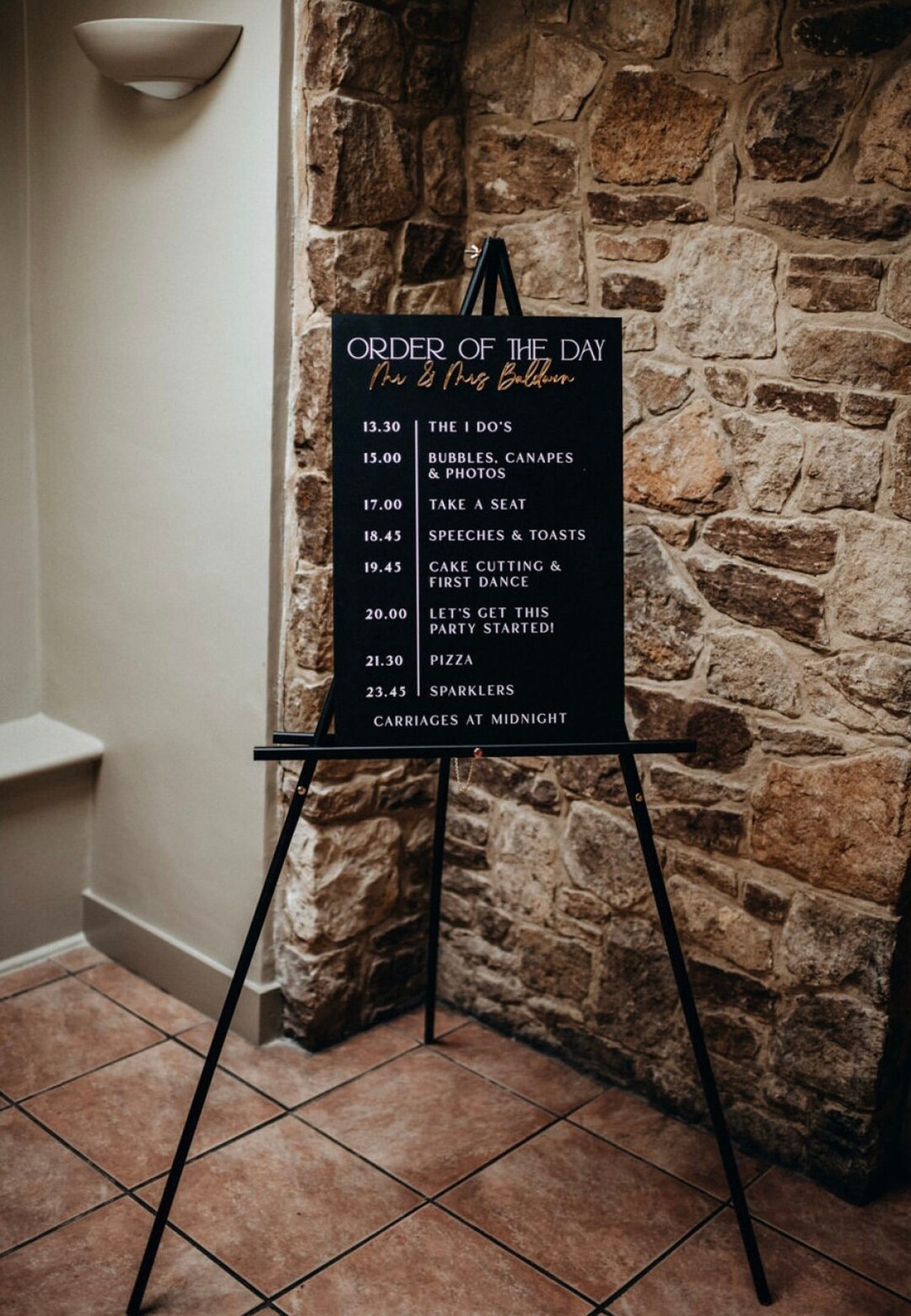 Personalised Acrylic Wedding 'order of Events' Sign: 3D Lettering ...