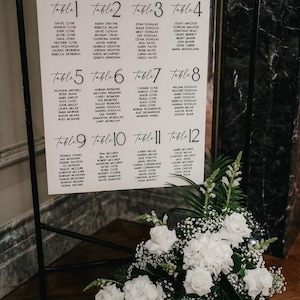 Seating Plan 60x90cm ( up to 15 Tables ), Seating Chart, Acrylic ...