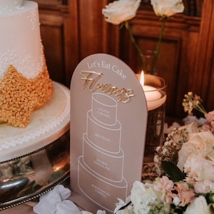 Personalised Acrylic Wedding Cake Sign: "let's Eat Cake", Reception ...