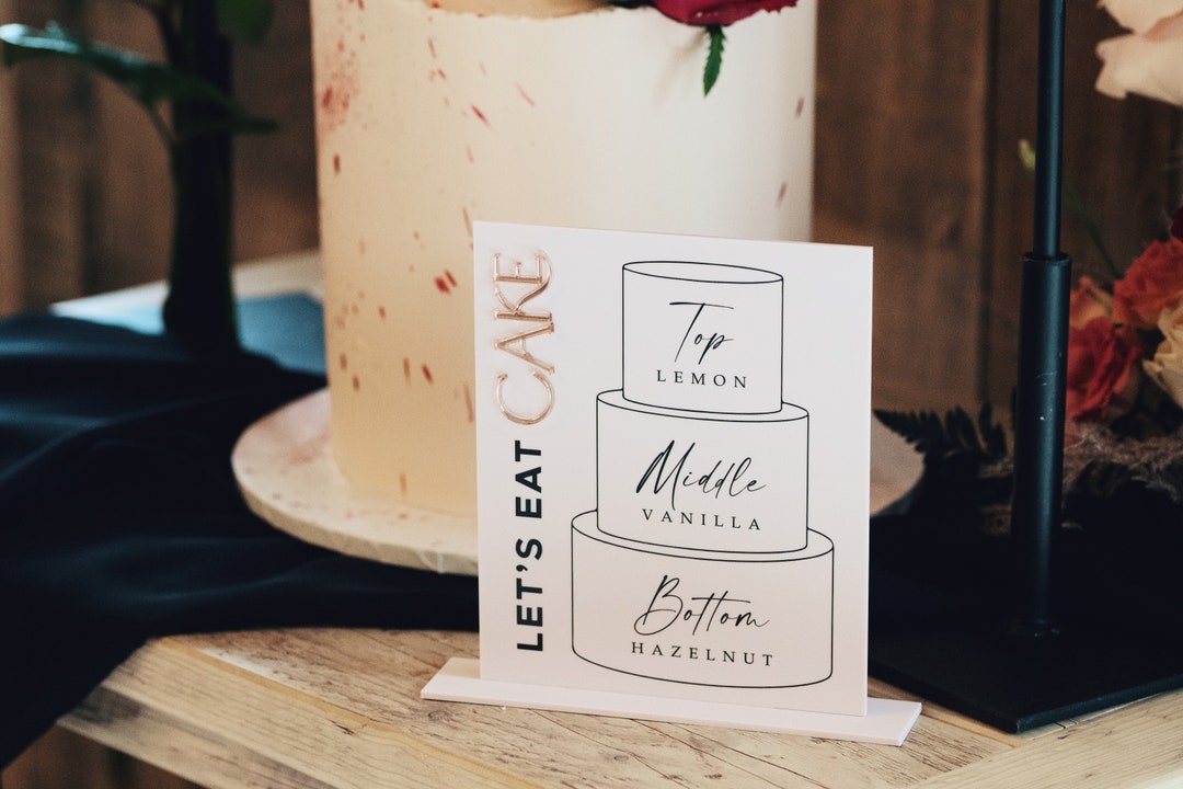 A5 'let's Eat Cake' Sign, Cake Sign, Wedding Cake Sign, Acrylic Signage ...