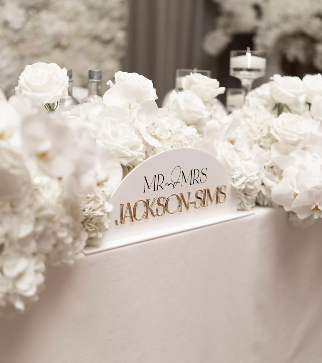 Dome Top Table Sign, Personalised Acrylic Top Table Sign, Personalized ...