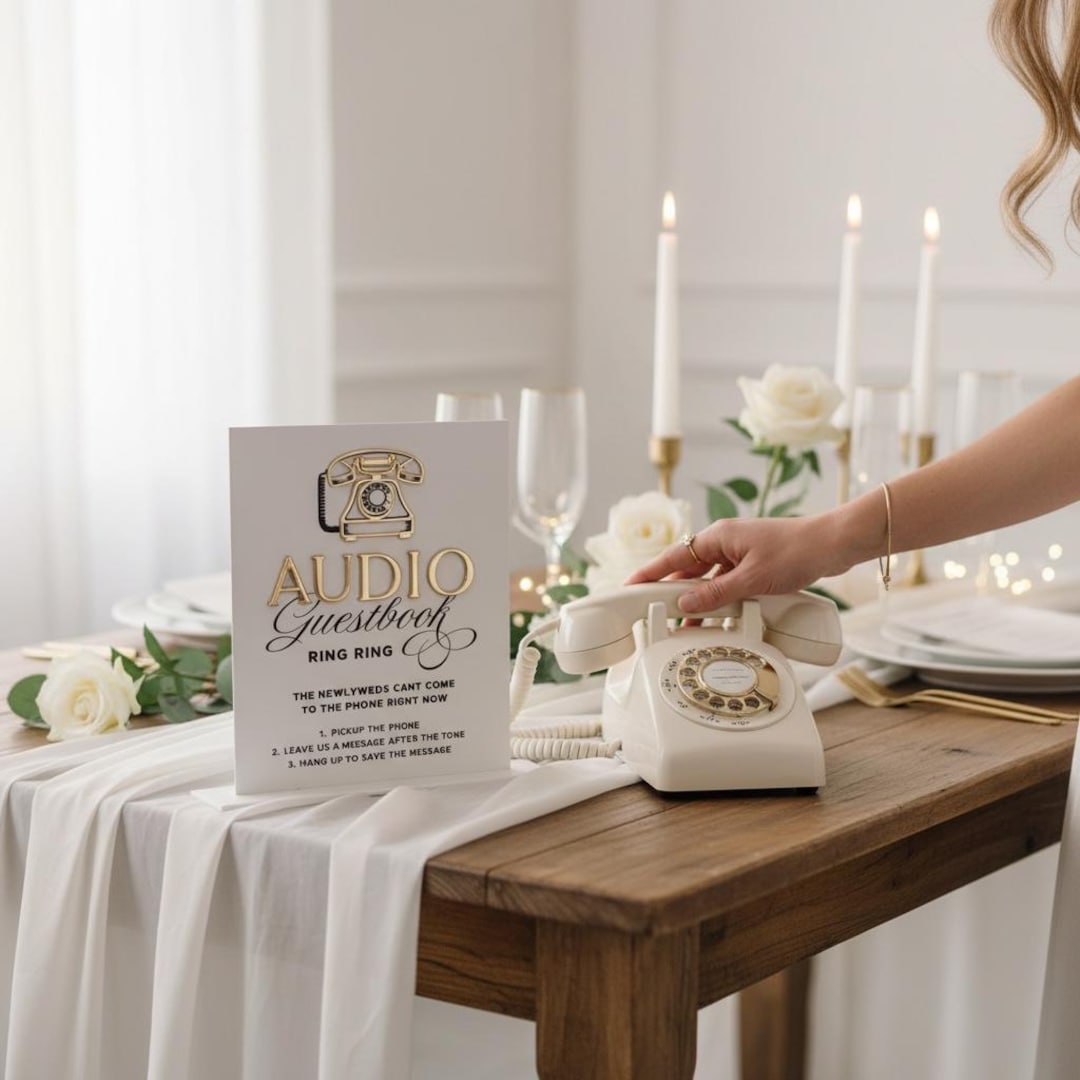 Acrylic Audio Guestbook Sign – Modern Wedding Table Decor, A5, A4 - Etsy UK