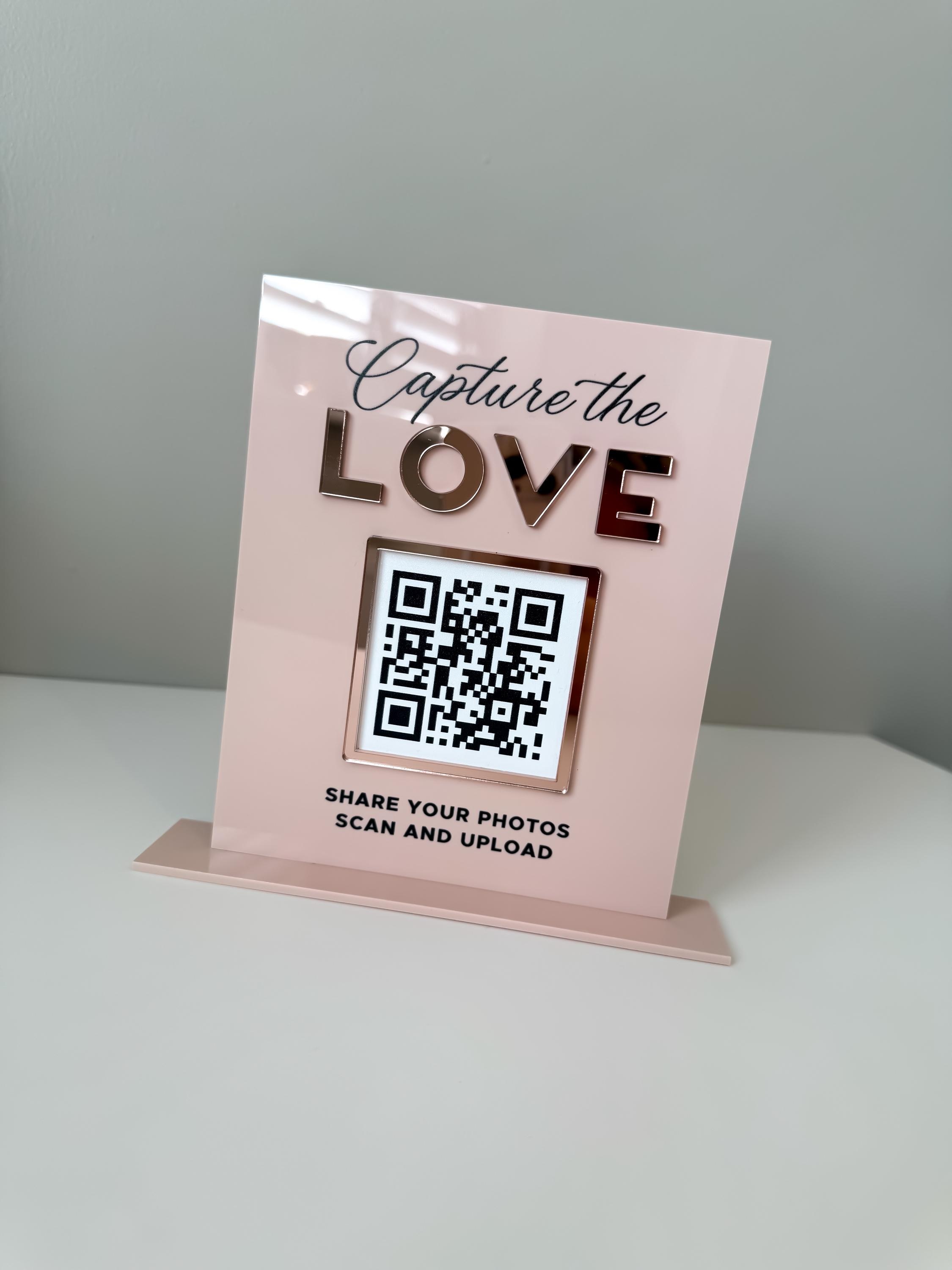 Custom Acrylic Wedding QR Code Sign, Honeymoon Fund, Share the Love, A5 ...