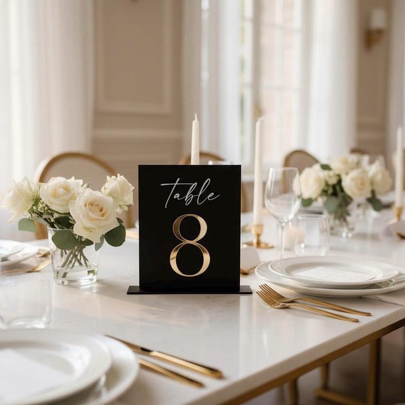 Rectangle Acrylic Table Numbers, Wedding Reception Decorations, A5 ...