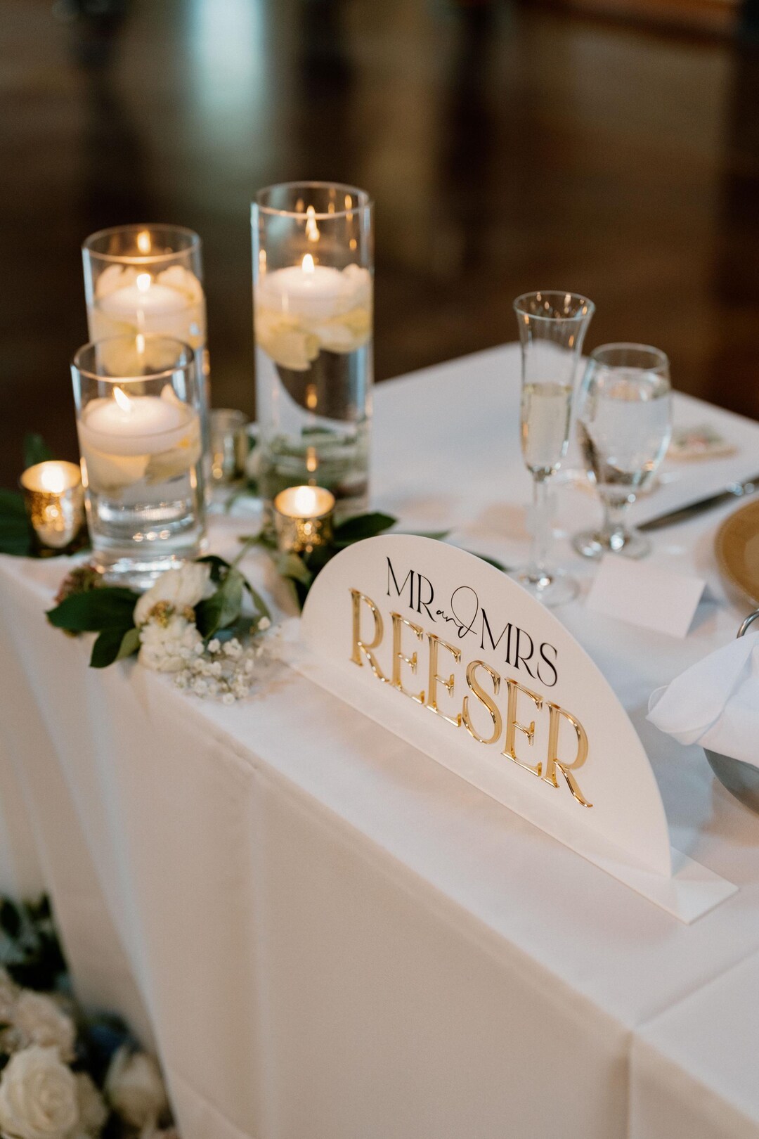 Dome Personalised Acrylic Mr & Mrs Sign, Wedding Table Decor - Etsy