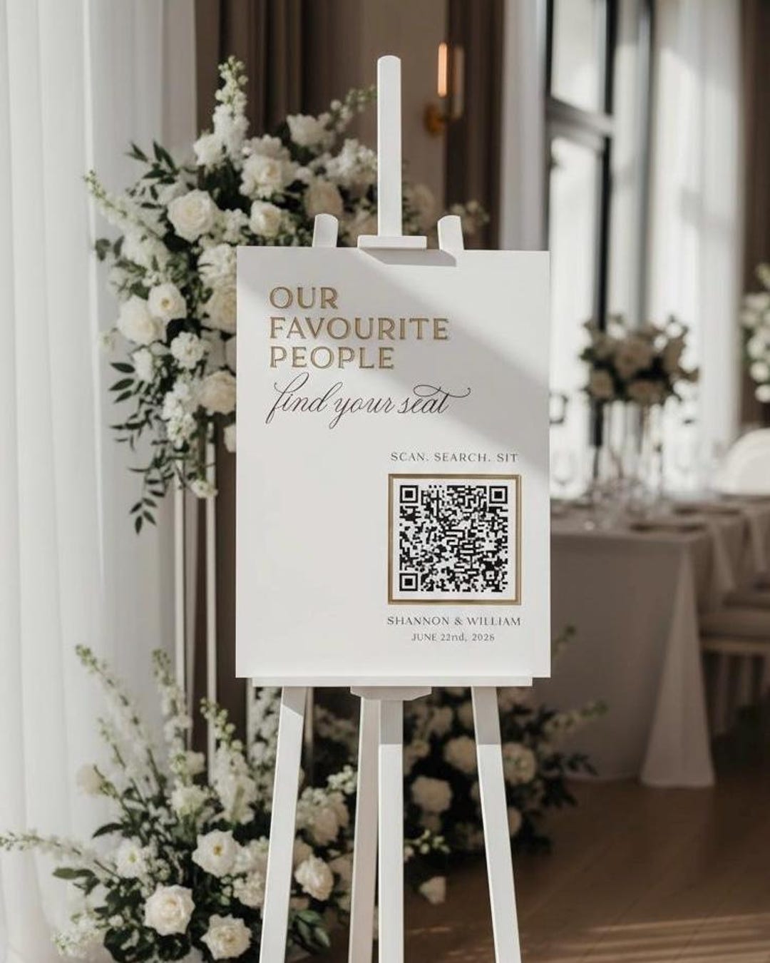 QR Code Acrylic Wedding Seating Chart, Personalised 3D Detailing, A1,A2 ...