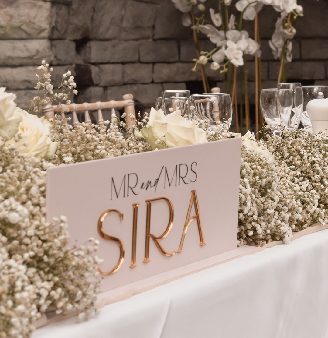 Laser Cut Top Table Sign, Top Table Sign, Mr&mrs Sign, Wedding Signs ...