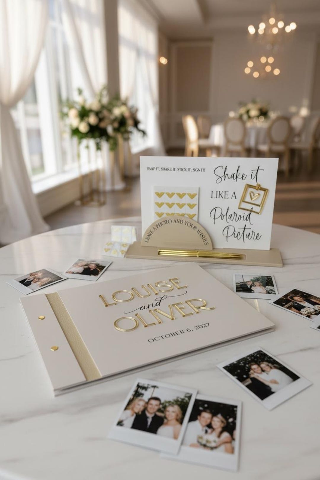 Personalised Acrylic Wedding Guestbook Duo, Polaroid Sign, Photo ...