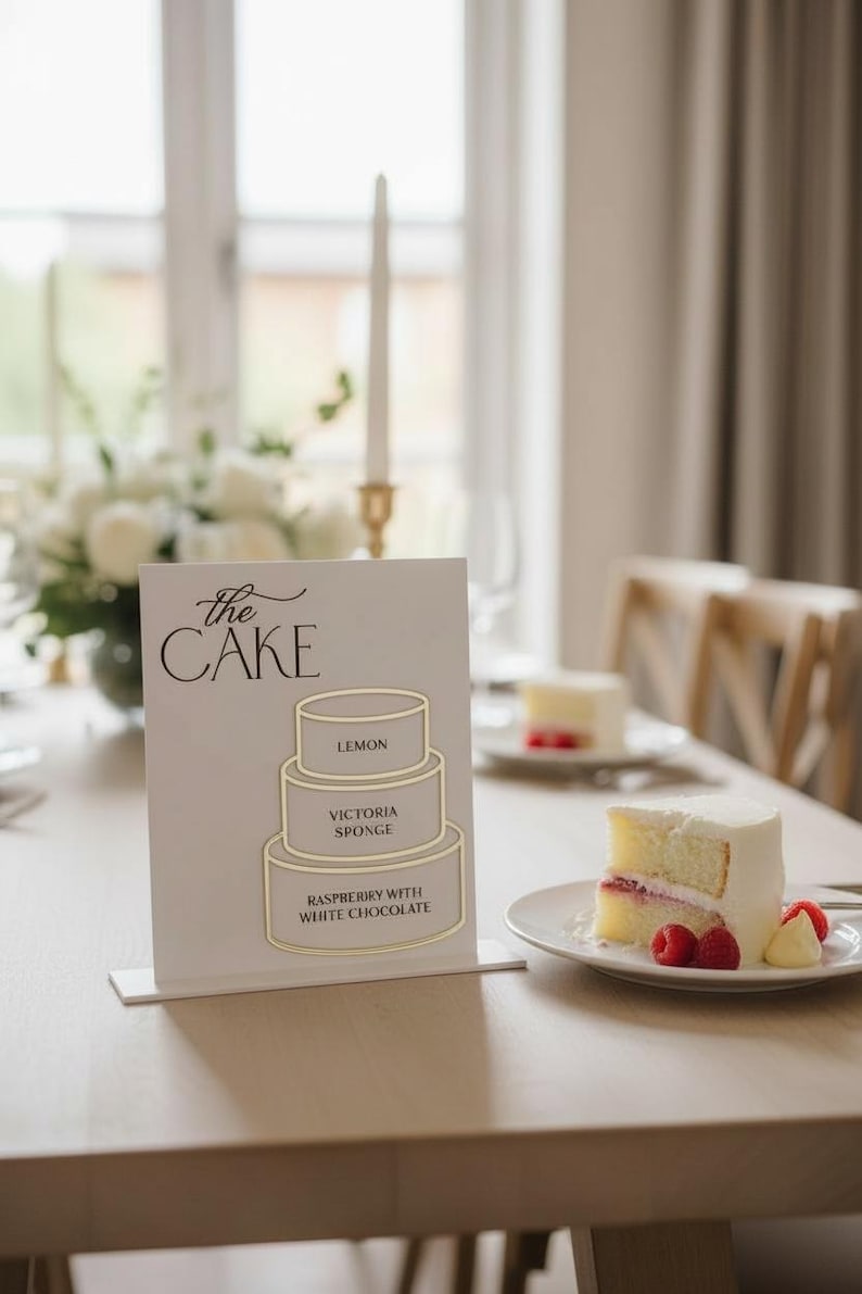 New* Rectangle '3D Outline' Acrylic Cake Sign: "let's Eat Cake ...