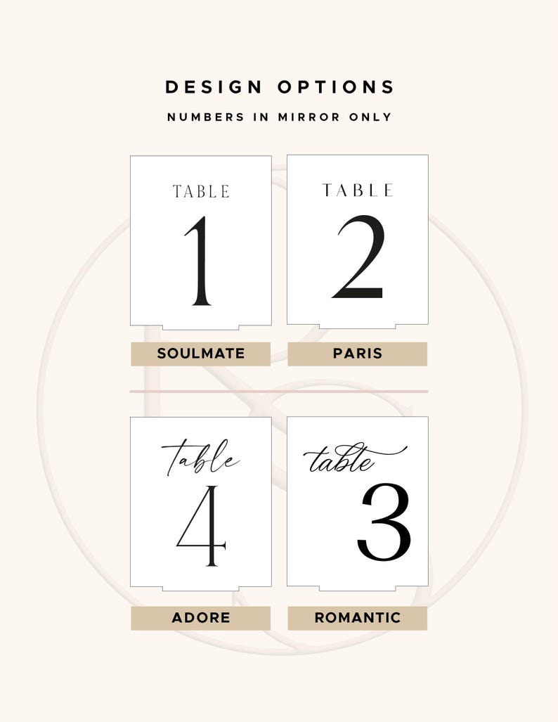 Rectangle A5 Acrylic Table Numbers -- No Import Fees USA -- Wedding ...