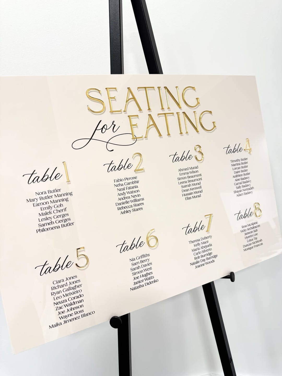 Acrylic Seating Plan, Personalised Acrylic Wedding Seating Chart With ...