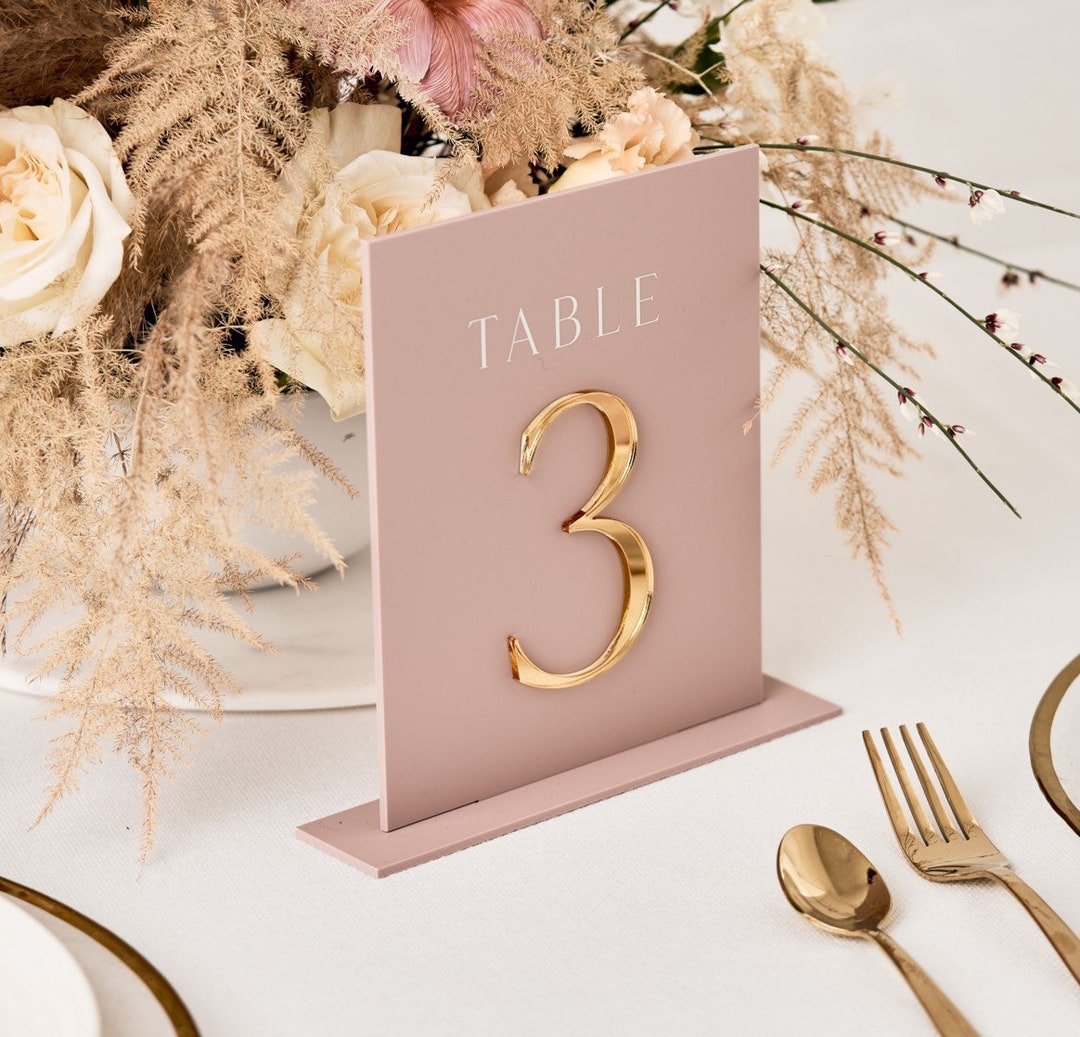 RECTANGLE Acrylic Table Numbers, Wedding Table Numbers, Acrylic Table ...