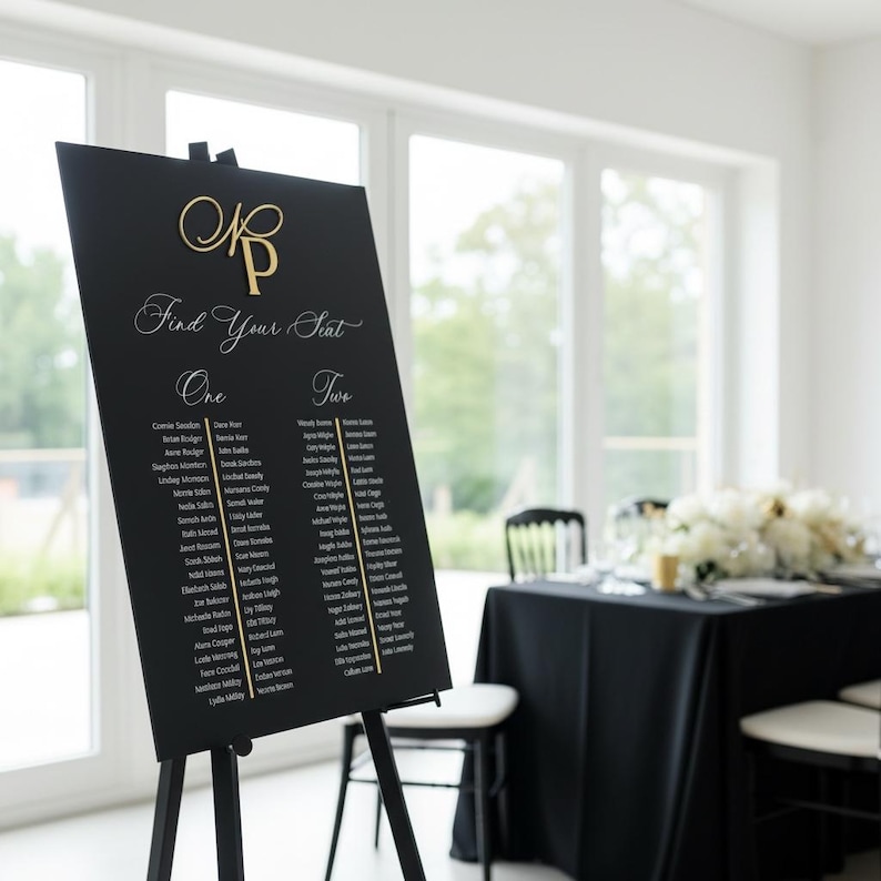 Acrylic Seating Plan With 3D Line Detailing, Personalised Wedding ...