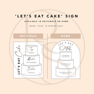 Acrylic Cake Sign: "let's Eat Cake" - Wedding Reception Decor ...