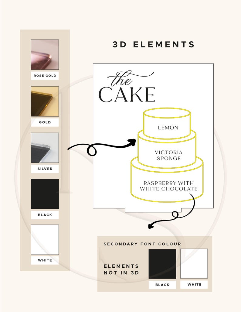 New* Rectangle '3D Outline' Acrylic Cake Sign: "let's Eat Cake ...