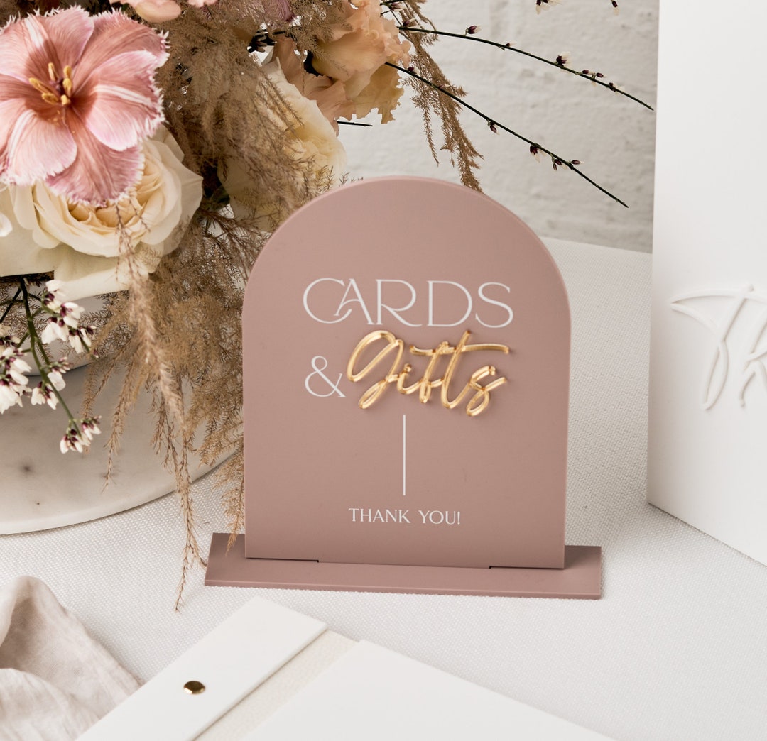 A5 Acrylic Cards and Gifts Sign: A5 Wedding Signage, Acrylic Wedding ...