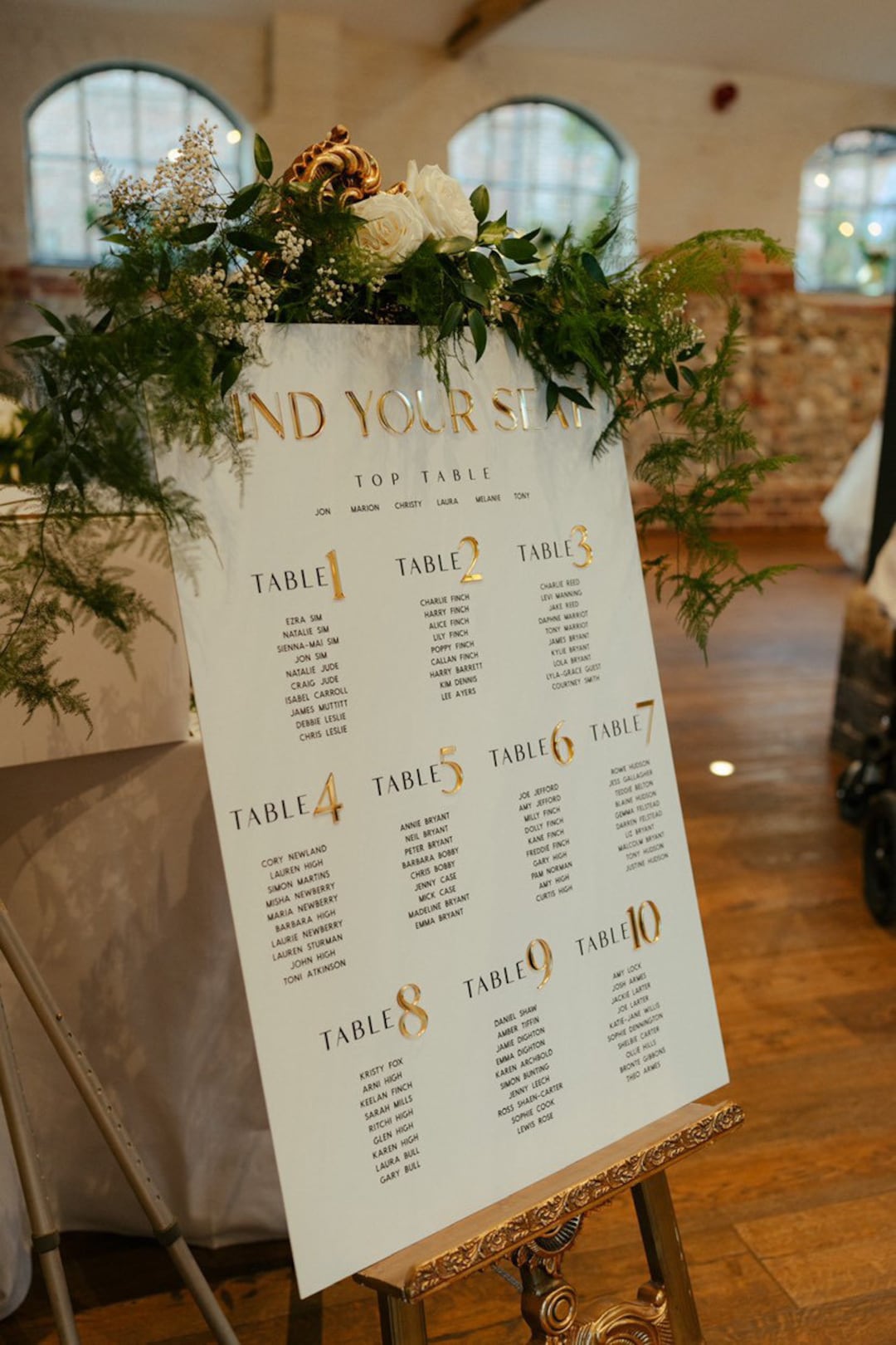 Acrylic Seating Plan, Personalised Wedding Seating Chart With 3D ...