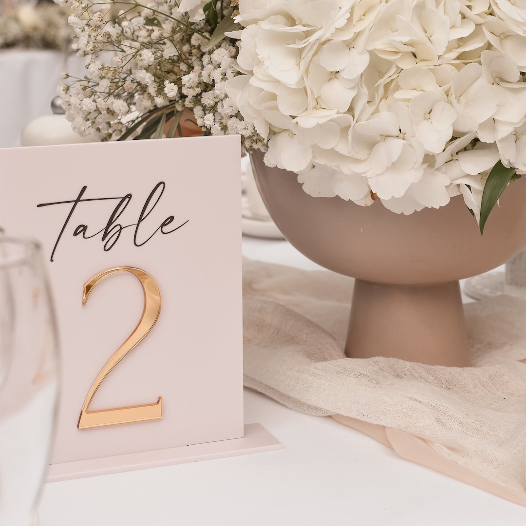 RECTANGLE Acrylic Table Numbers, Wedding Table Numbers, Acrylic Table ...
