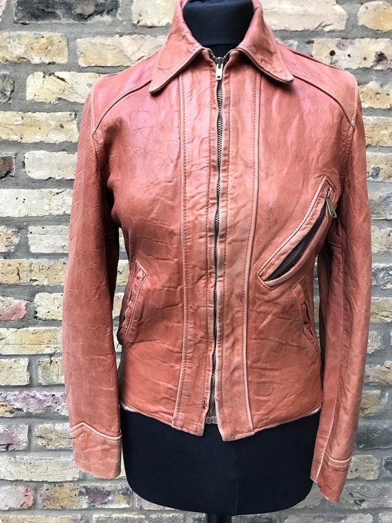 Vintage 1950’s GOLDEN BEAR USA leather jacket sport f… - Gem