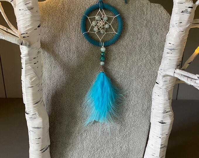 Indigenous Made Blue and White Mini Dream Catcher for a Wall/window/car ...
