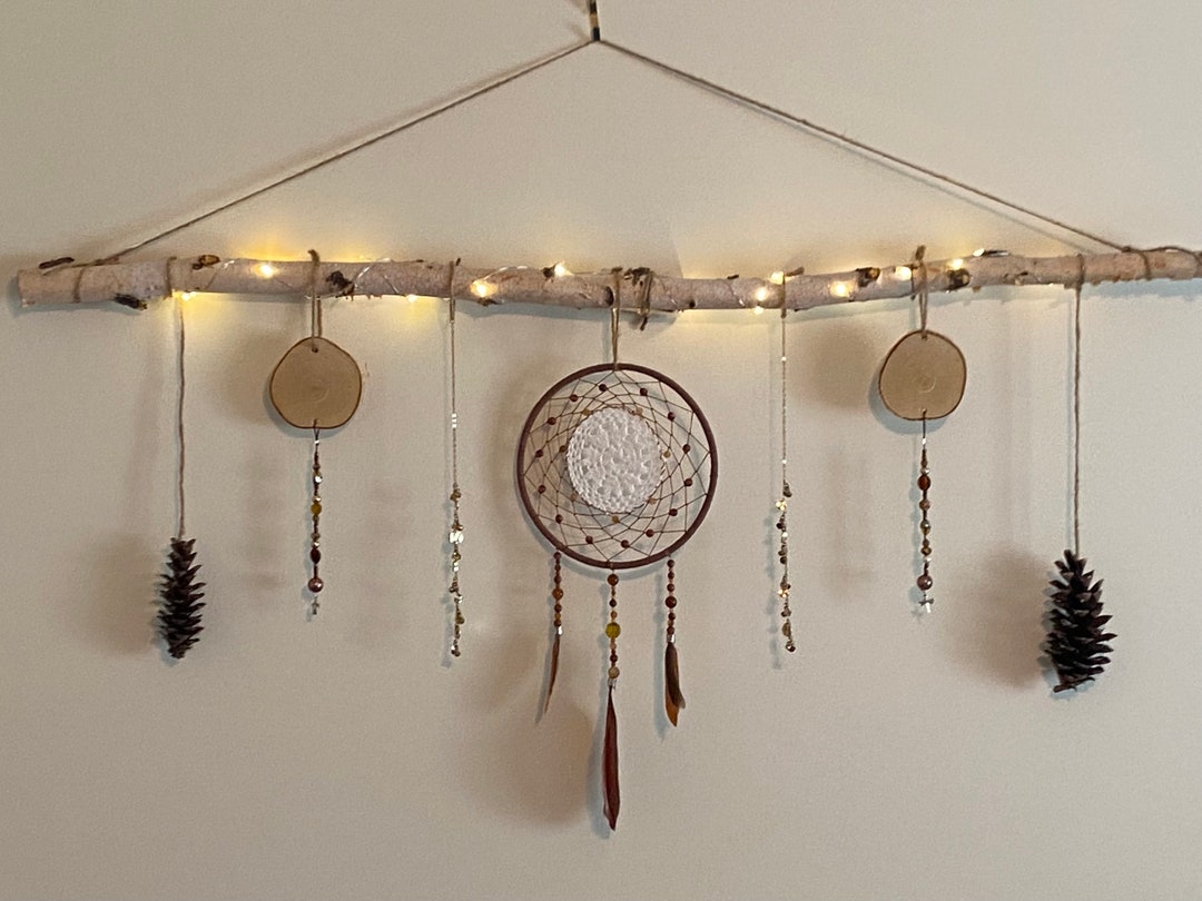 Indigenous Made Gold Toned Large Dream Catcher Set. Birch Discs ...
