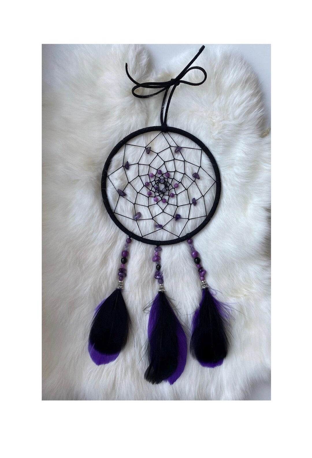 Indigenous Made Anethyst Semi Precious Stones Dream Catcher. Beautiful ...