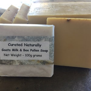 Handmade Bee Pollen Honey Soap UK Goats Milk Natural 100g Bar Ideal ...