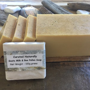 Handmade Bee Pollen Honey Soap UK Goats Milk Natural 100g Bar Ideal ...