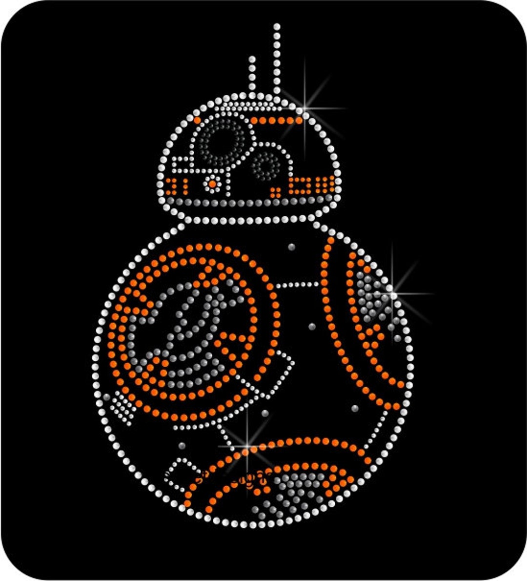 BB8, Rhinestone Heat Transfer Decal Iron-on. Ndk2307 - Etsy