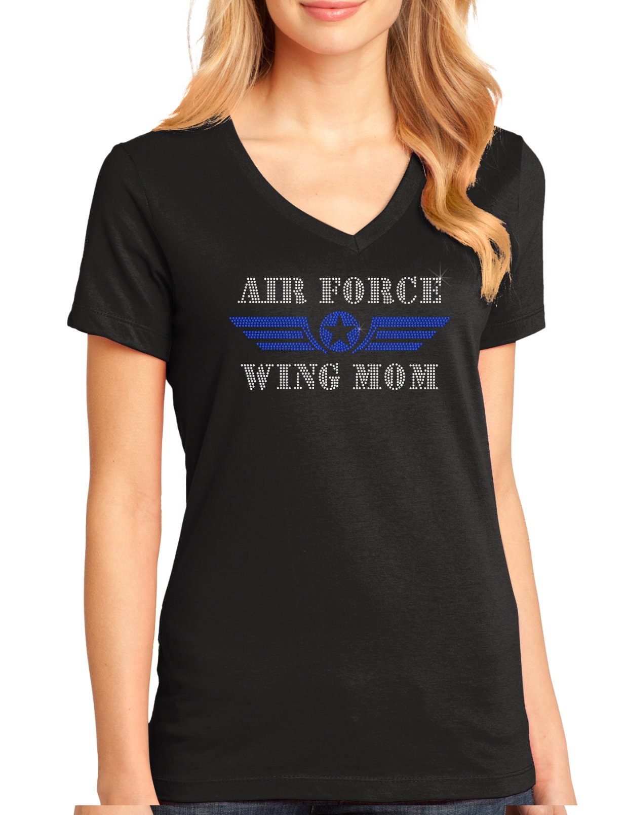 Air Force Wing Mom Women's Perfect Weight V-neck Tee. Ndk2107 - Etsy