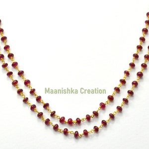 Gorgeous Bulk Wire Wrapped Rosary Chain-ruby Running Chain - Etsy