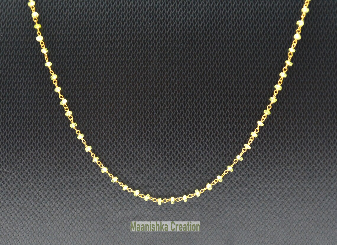 Handmade Plain 14K Solid Gold Wire Wrapped Rosary Chain-AAA | Etsy