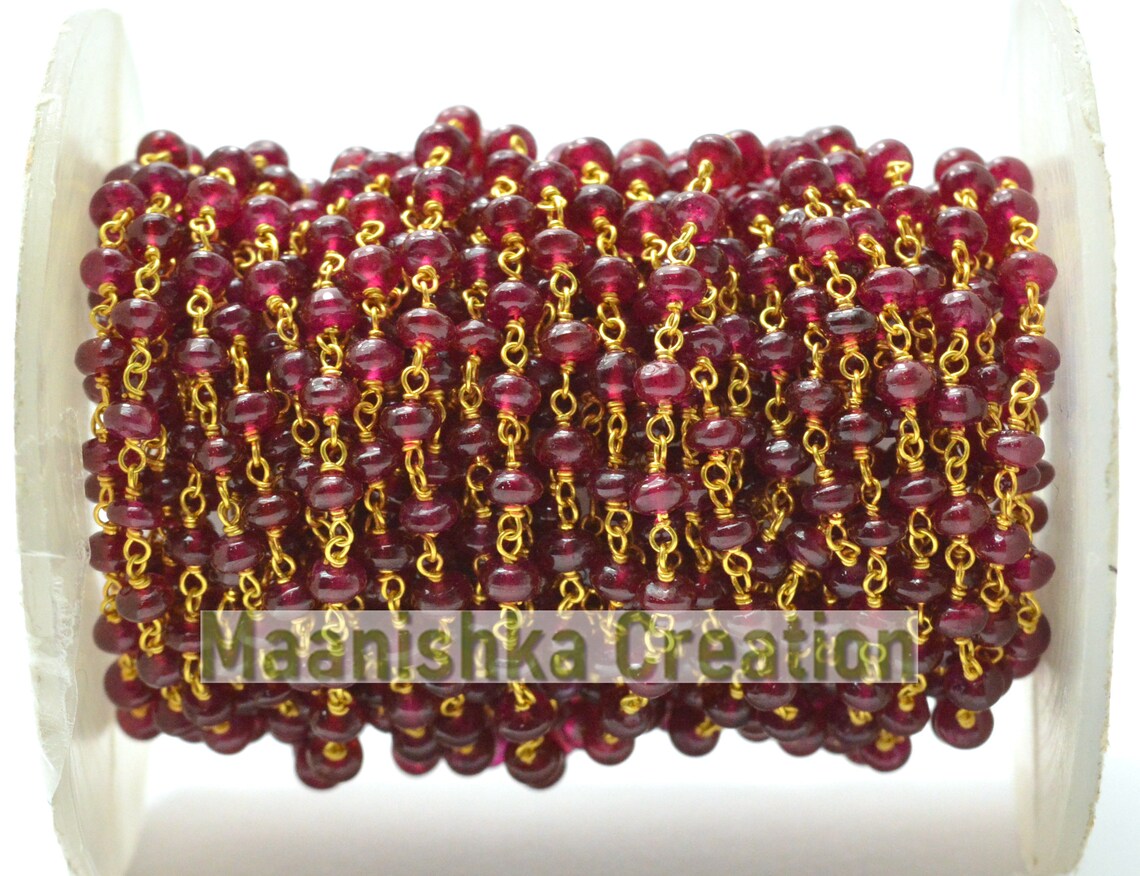 Gorgeous Bulk Wire Wrapped Rosary Chain-ruby Running Chain - Etsy