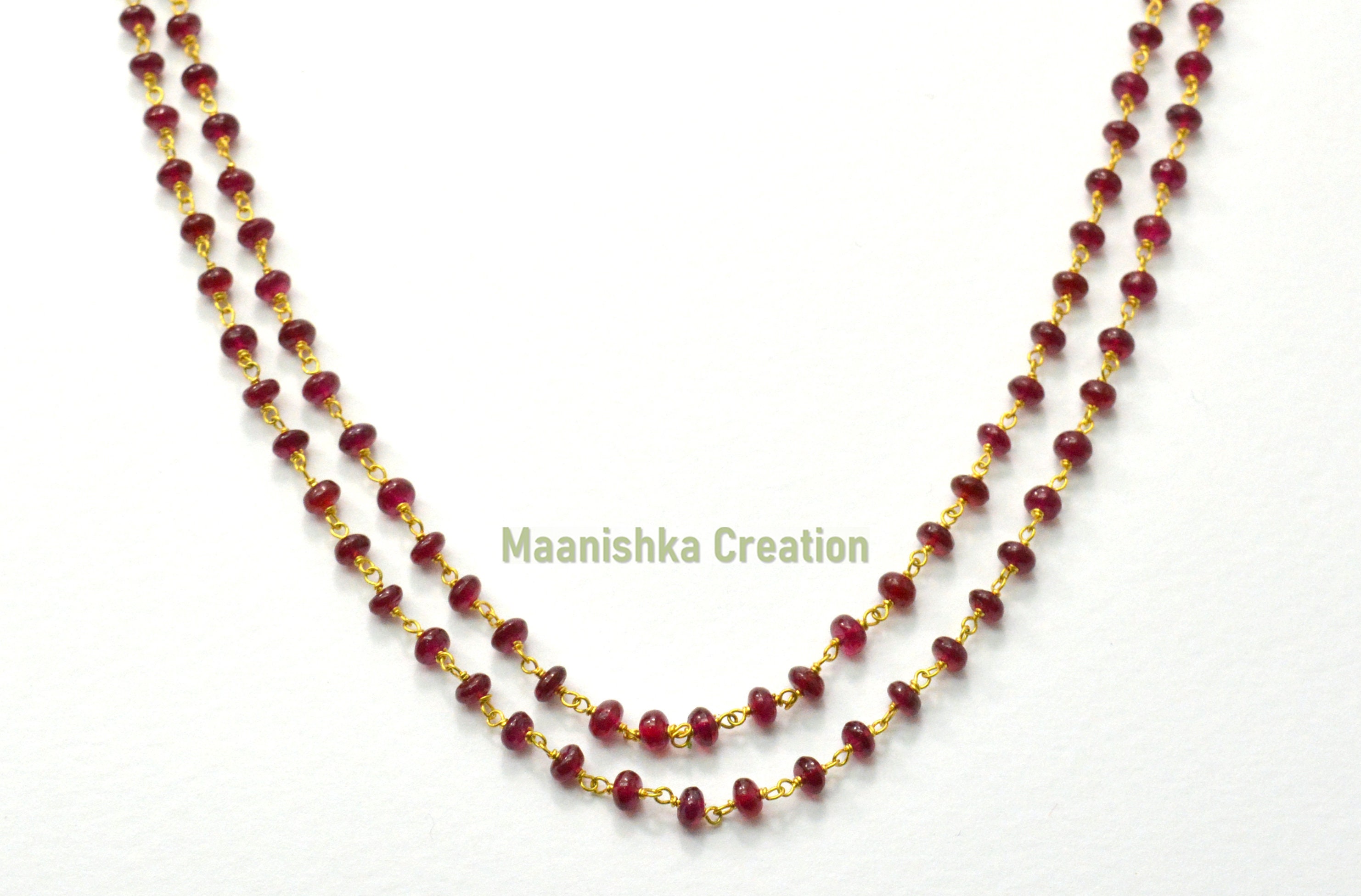 Gorgeous Bulk Wire Wrapped Rosary Chain-ruby Running Chain - Etsy