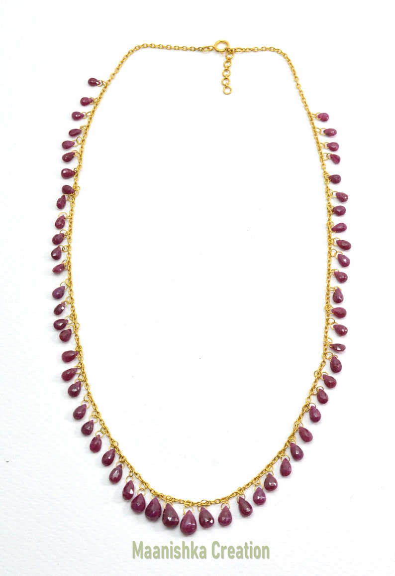 Handmade Amazing 18K Solid Gold Rosary Chain With AAA Ruby - Etsy