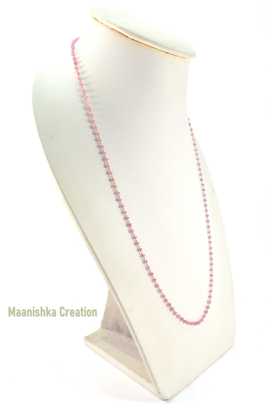 Modest Natural AAA Quality Pink Sapphire Faceted Rosary Chain | Etsy