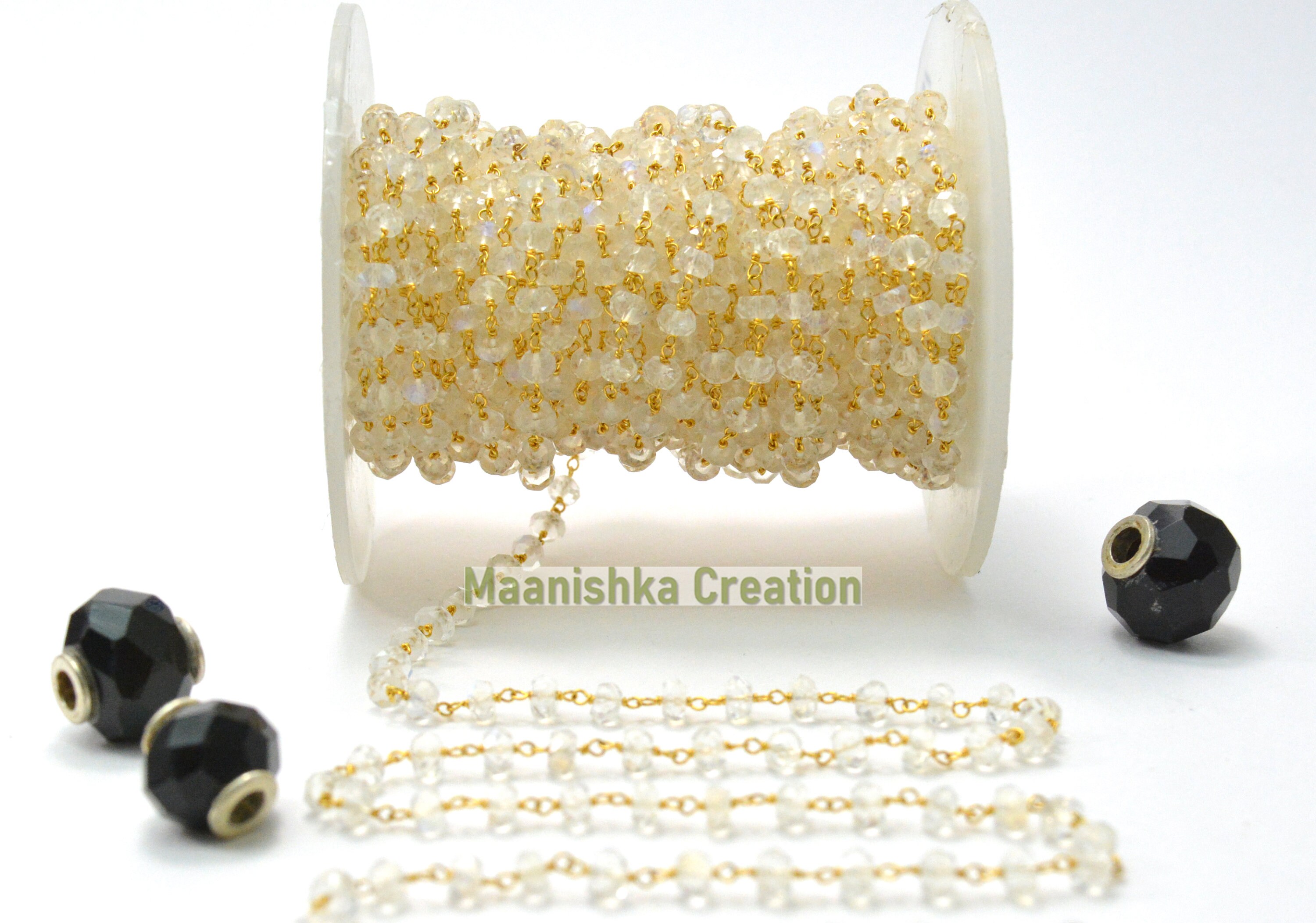 Handcrafted 3.5mm Wire Wrapped Rosary Chain In Rainbow | Etsy