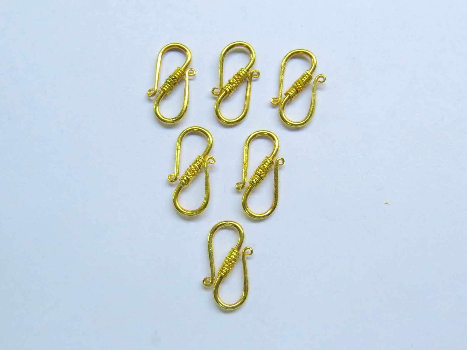 18K Handmade Solid Yellow Gold S Clasp in Shiny Finish. | Etsy