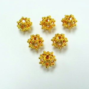 Beautiful 18k Solid Yellow Gold Roundel Beads, Fine Antique Finish. 7 ...