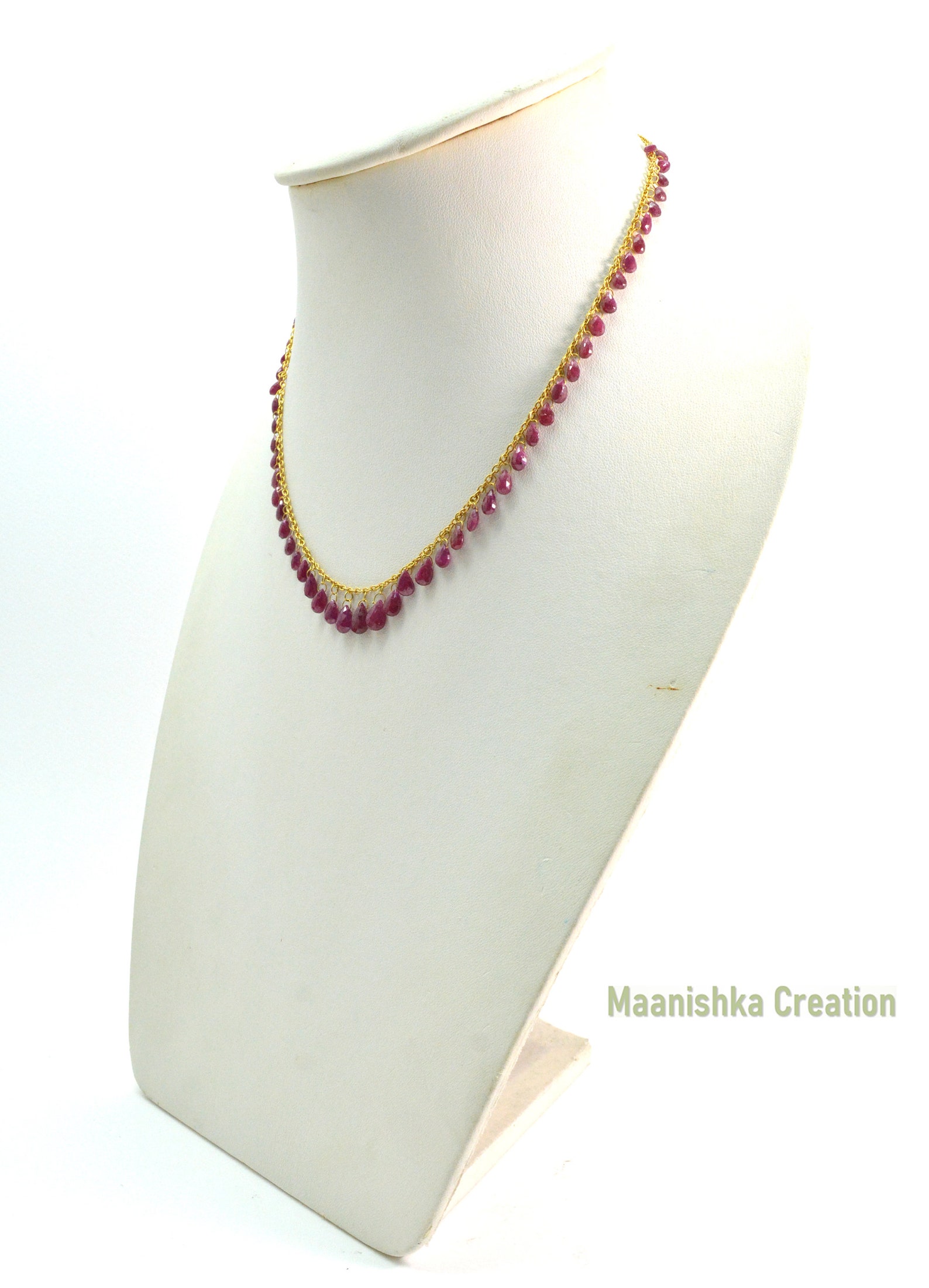 Handmade Amazing 18K Solid Gold Rosary Chain With AAA Ruby - Etsy