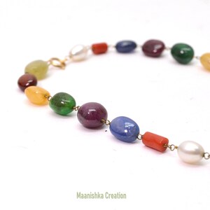 Modest Natural AAA Quality Multi Stone in Mix Shape Chain Necklace 14K ...