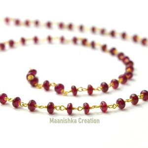 Gorgeous Bulk Wire Wrapped Rosary Chain-ruby Running Chain - Etsy