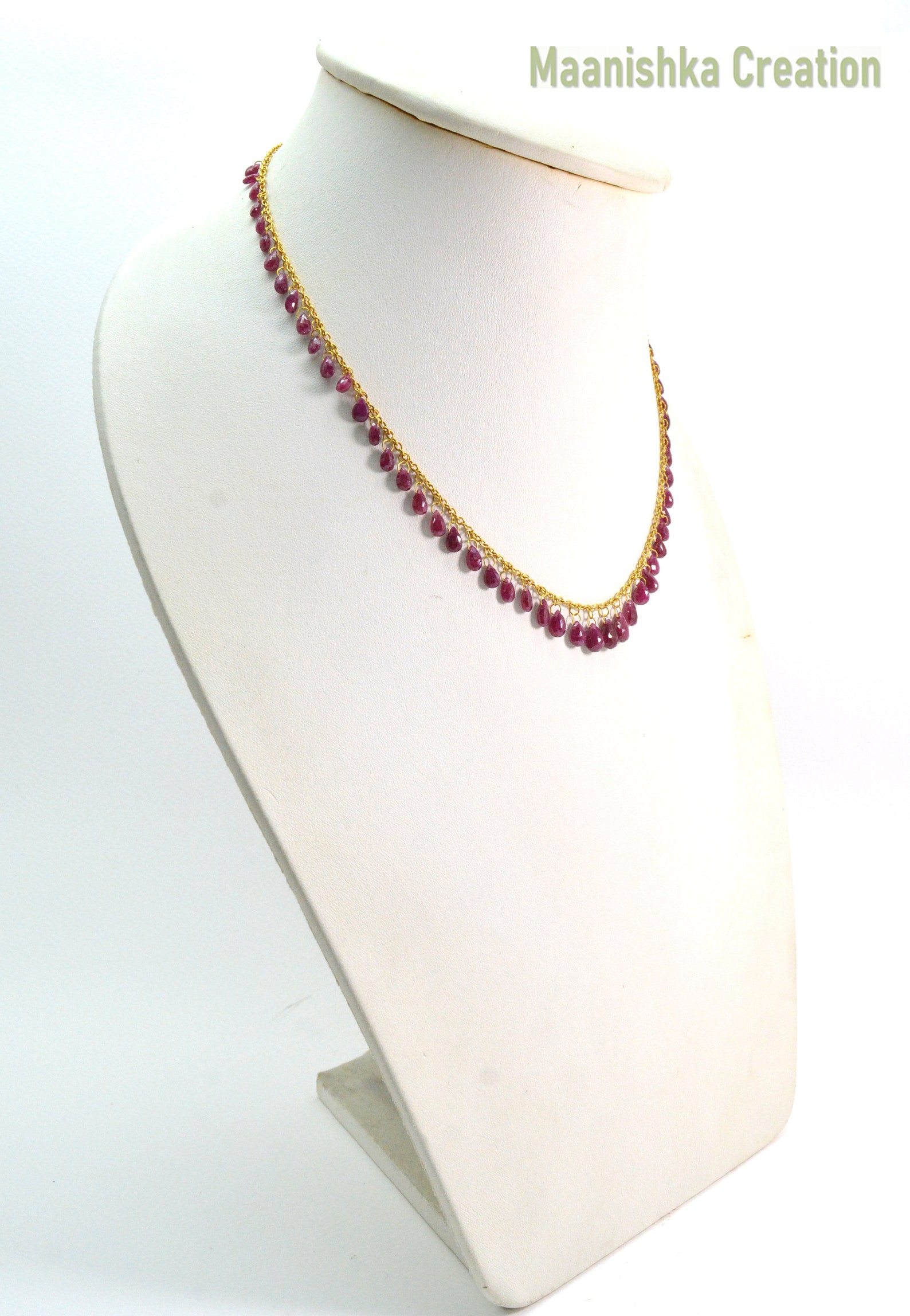 Handmade Amazing 18K Solid Gold Rosary Chain With AAA Ruby - Etsy