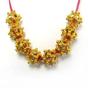 Beautiful 18k Solid Yellow Gold Roundel Beads, Fine Antique Finish. 7 ...