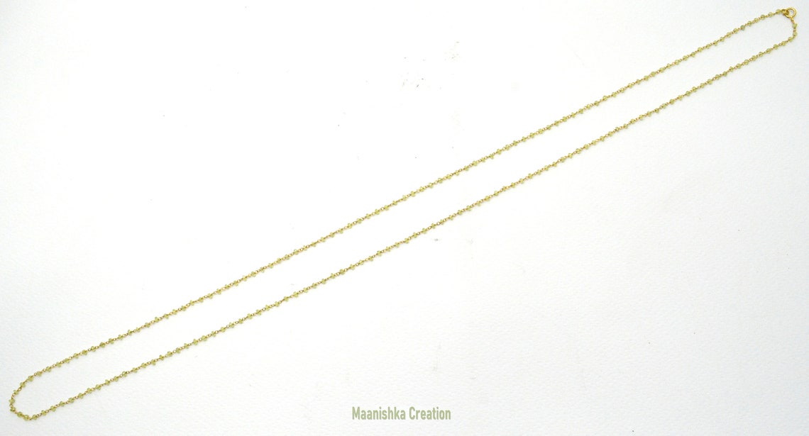 Handmade Plain 14K Solid Gold Wire Wrapped Rosary Chain-AAA | Etsy