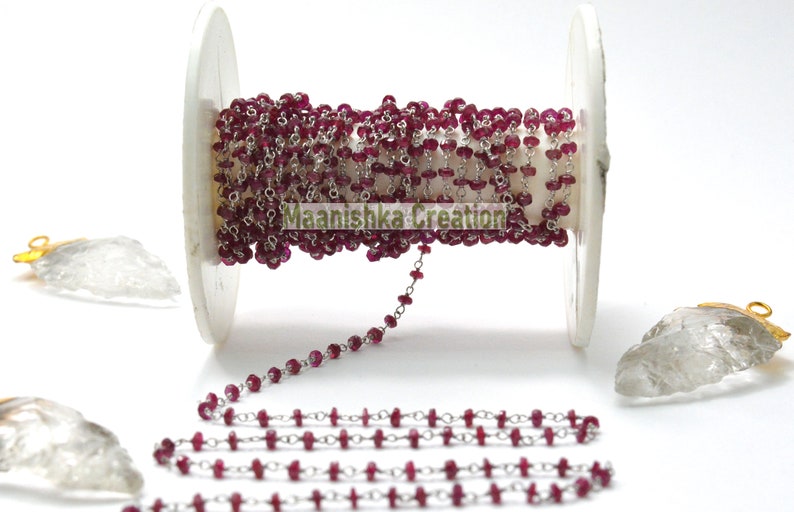 Gorgeous 2.5mm Ruby Rosary Chains With 14k Solid White Gold - Etsy
