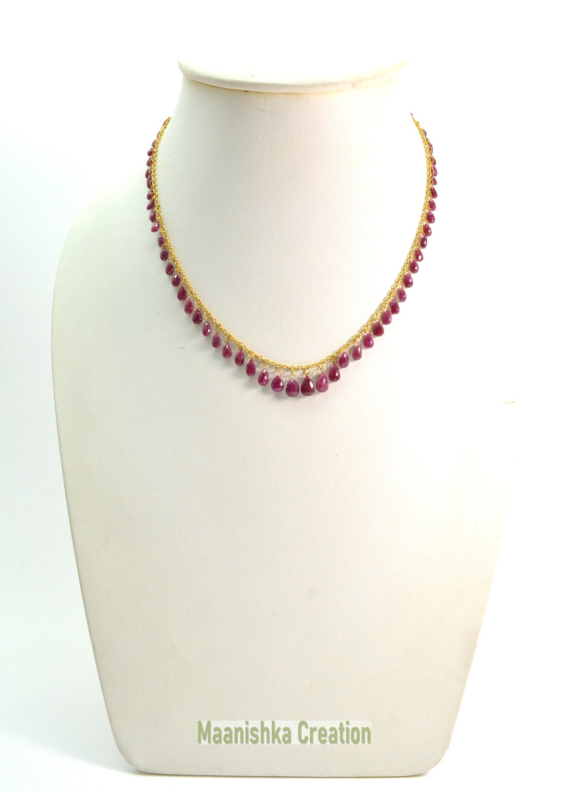 Handmade Amazing 18K Solid Gold Rosary Chain With AAA Ruby - Etsy